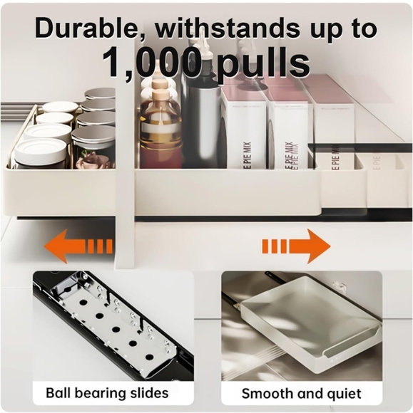 Kitchen | Pull Out Cabinet Organizer Fixed With Adhesivewhite | Poshmark